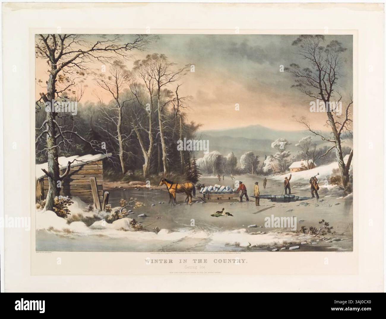 'Winter in the Country, Getting Ice' is a print made after George Henry ...