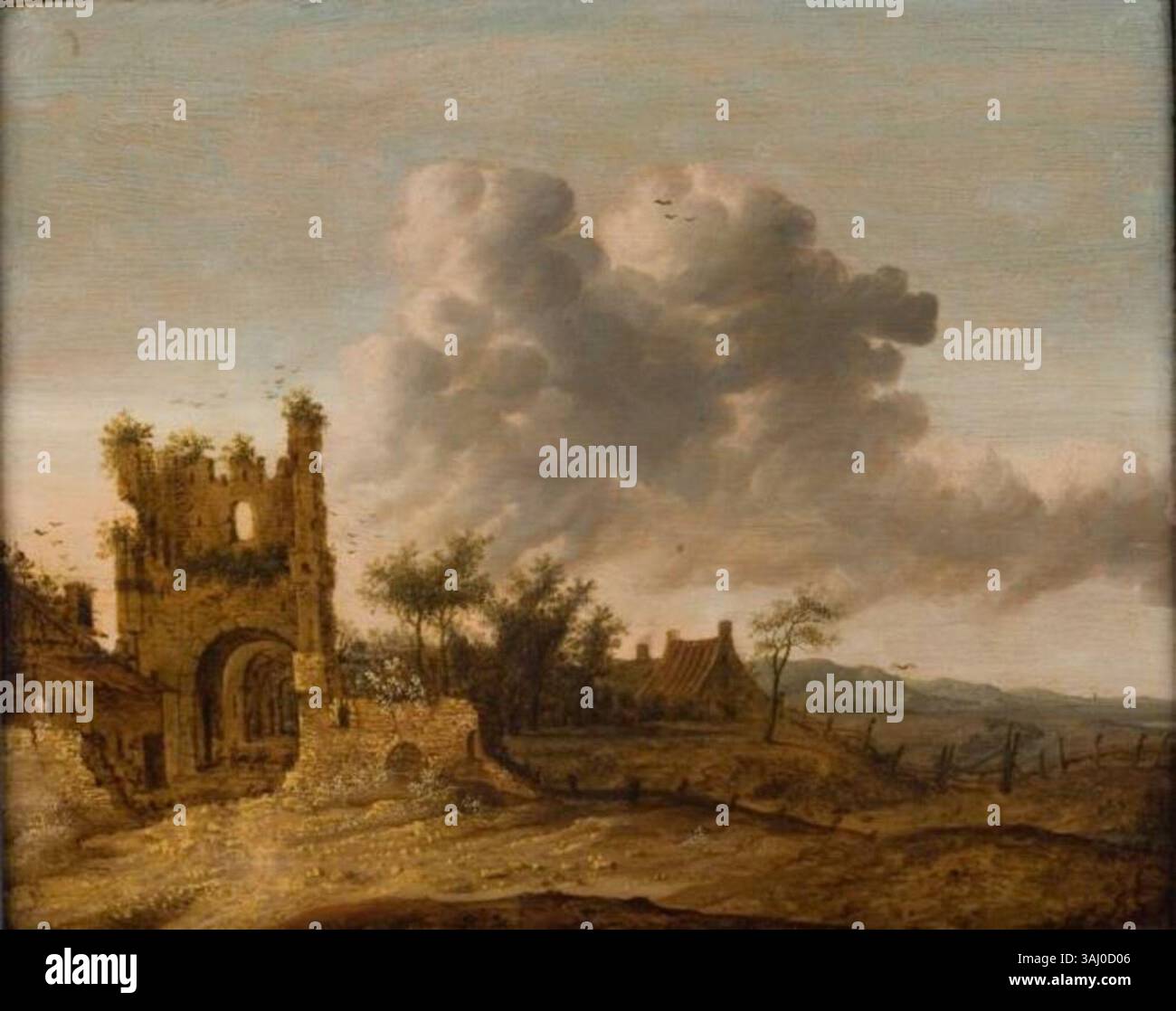 A landscape painting by the Monogrammist JB, part of the 17th-century ...