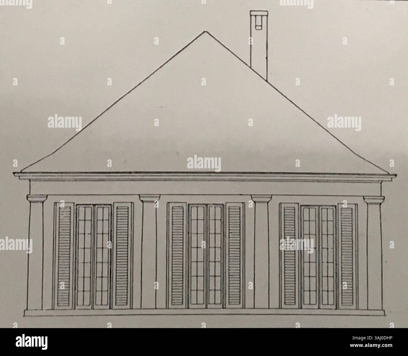 A drawing of the Tennis Klubhaus Grunewald by Bruno Paul, illustrating the building's ...