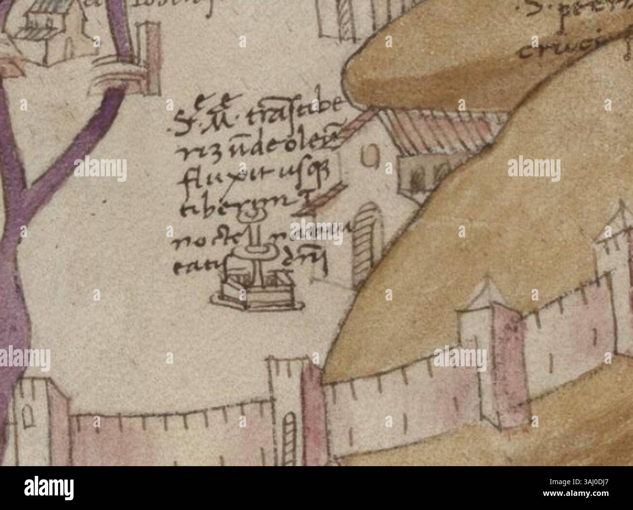 A detail of Pietro del Massaio’s 1471 map of Rome, an important ...