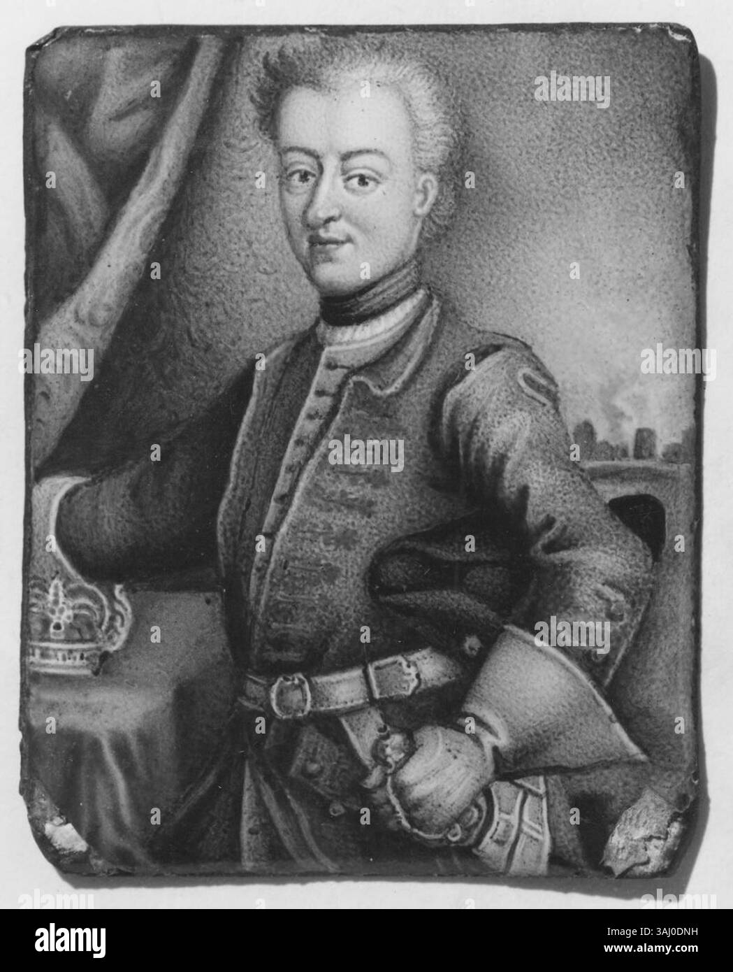 Jean Antoine Mussard’s 1748 enamel painting portrays Karl XII, King of ...