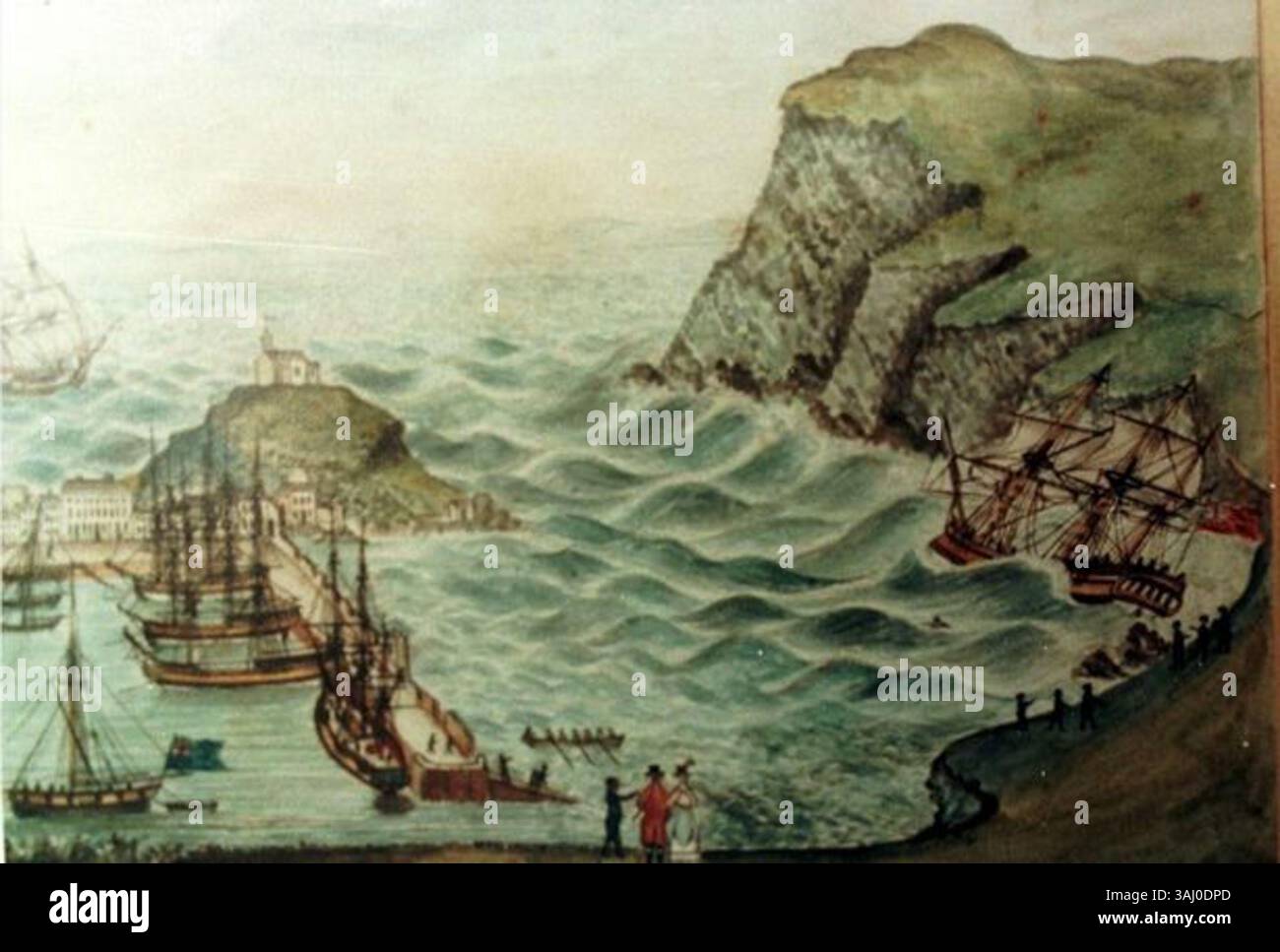 This circa 1850 painting by J. Walter(s) depicts the wreck of the ship ...