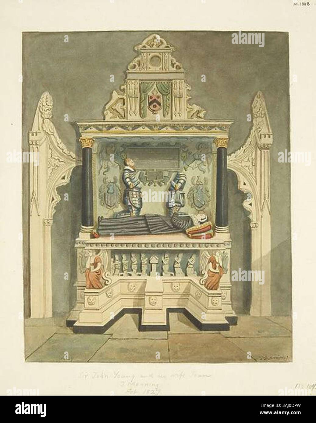 Joseph Manning's 19th-century painting depicts the monument to Sir John ...