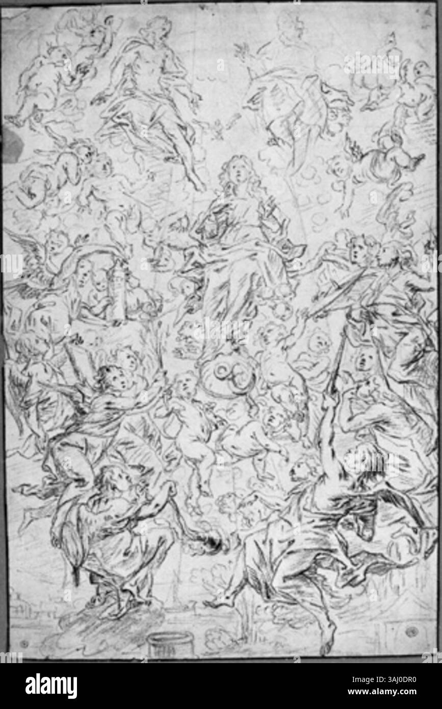 Cornelis Schut’s 'The Assumption of the Virgin' (1630-1640) in black ...
