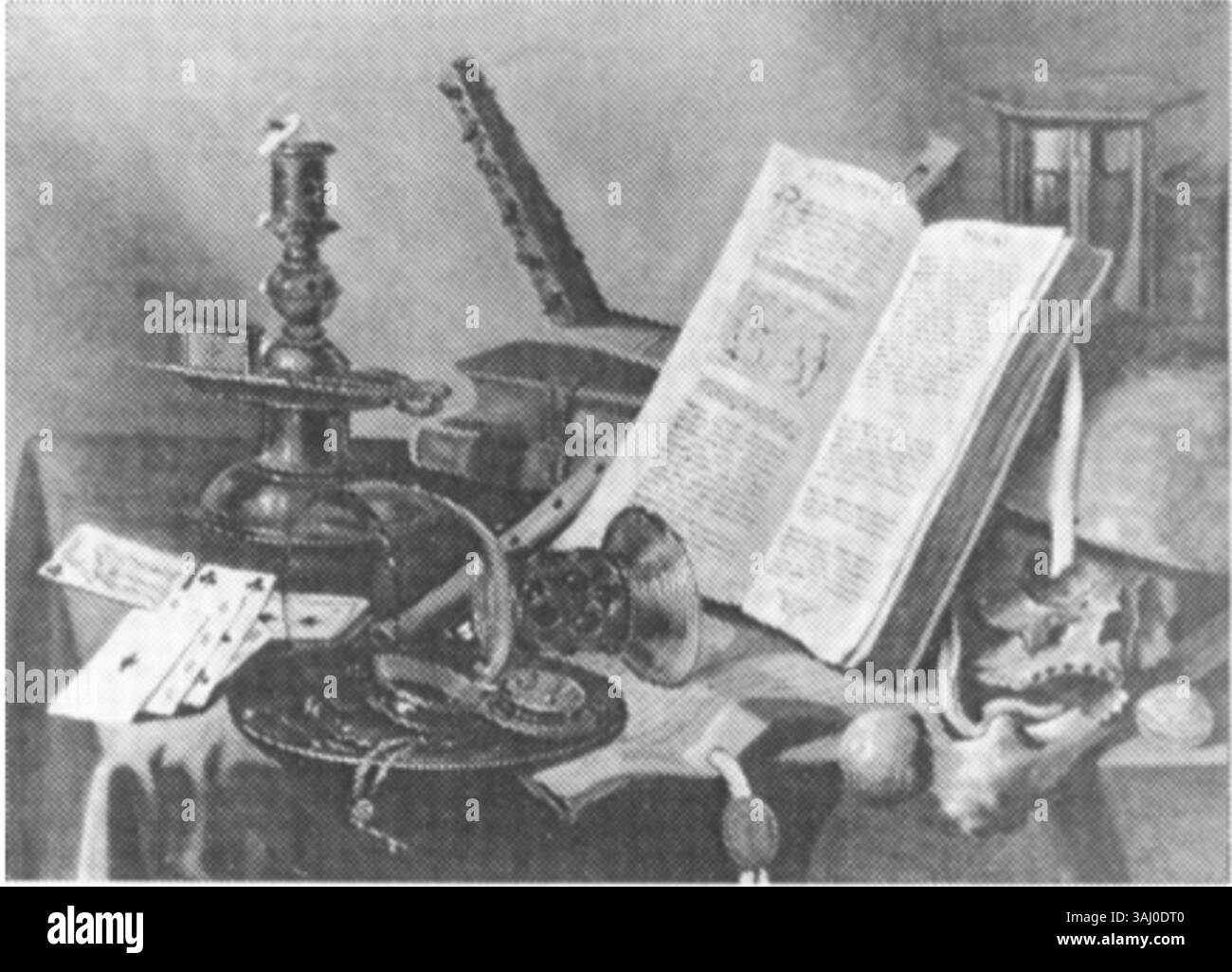 A 1659 Vanitas still life by Pieter Claesz featuring a book, glass ...