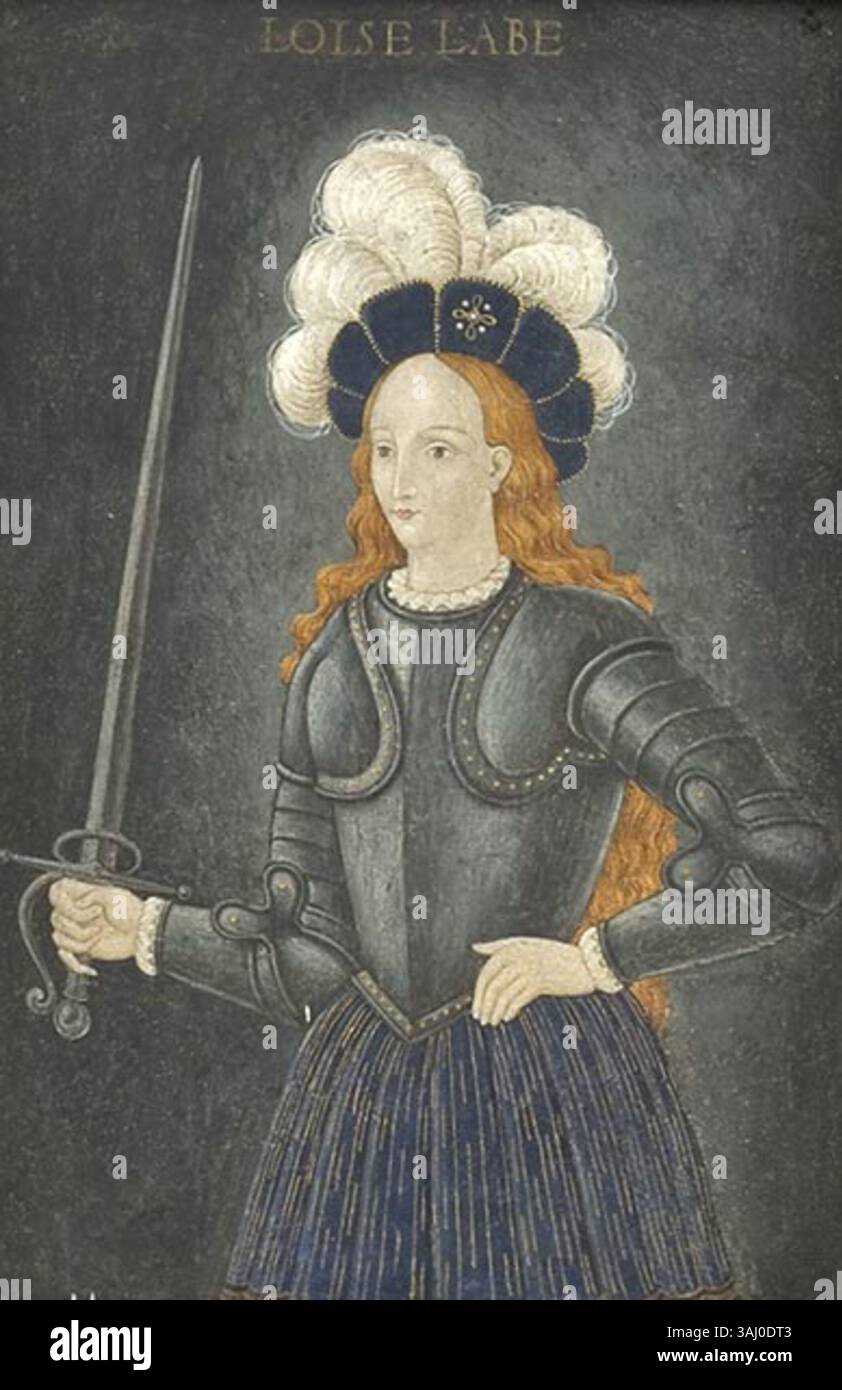 The portrait, attributed to Nicolas Denizot, depicts Louise Labé ...