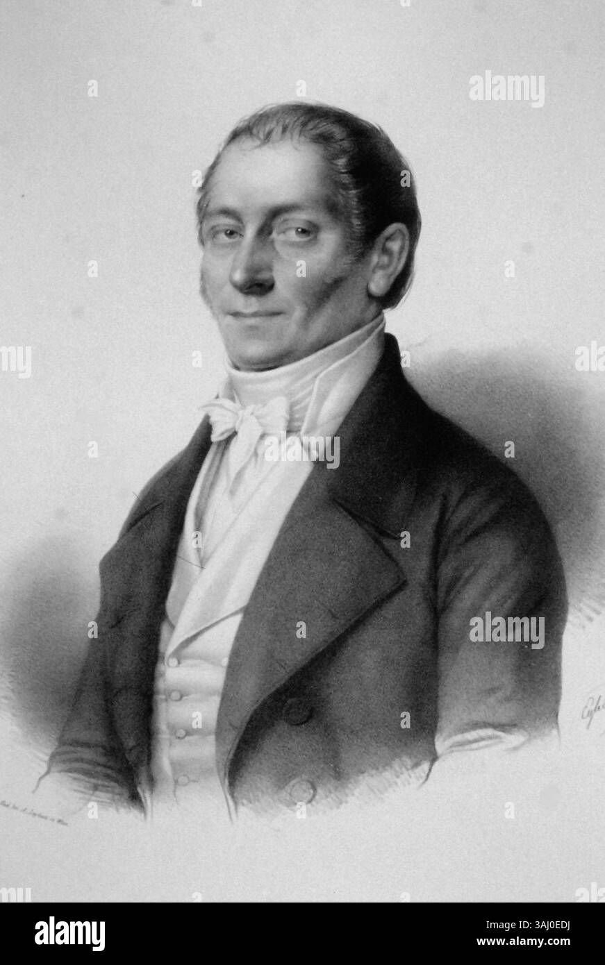 Lithograph by Franz Eybl depicting Karl Gottfried Salzmann, a music ...