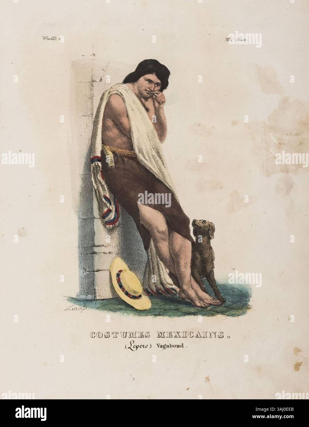 Claudio Linati's drawing 'Costumes Mexicains. (Lepero) Vagabond ...