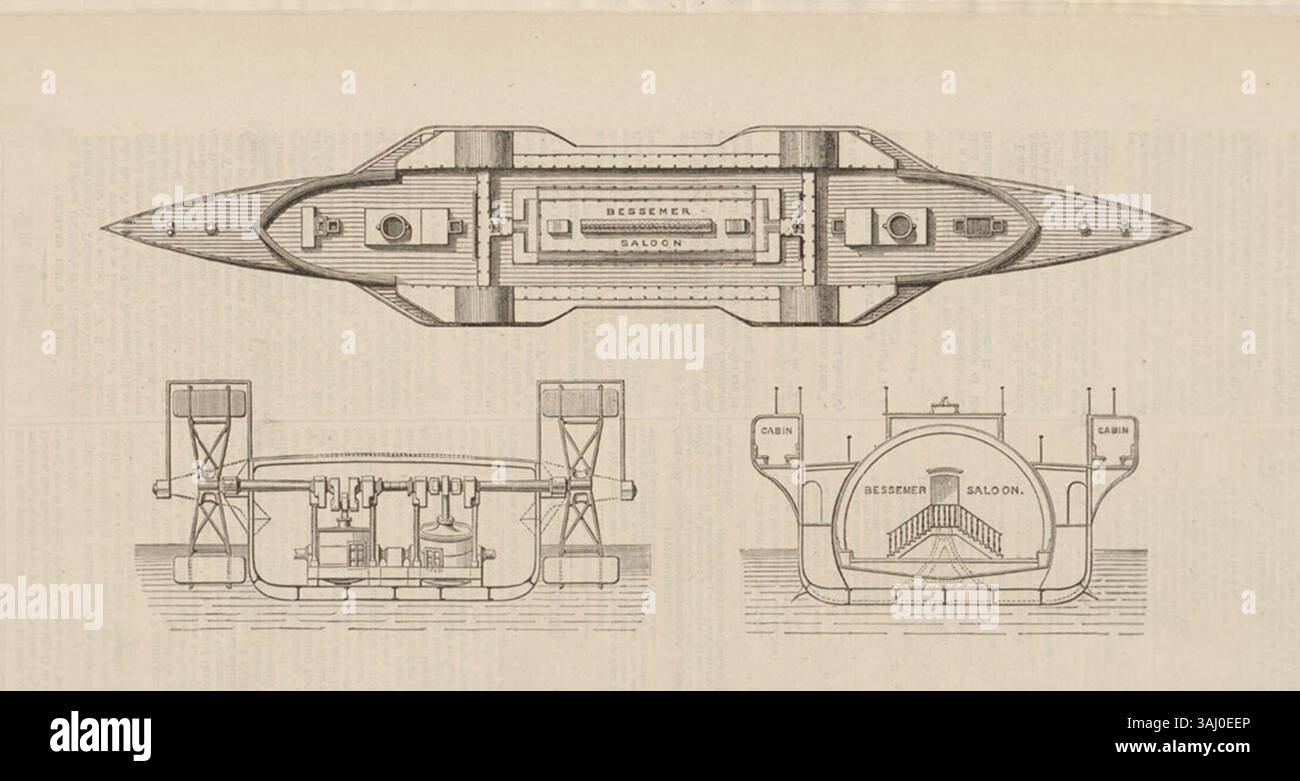 The Bessemer Saloon Steamer ship plans, published in The Penny ...