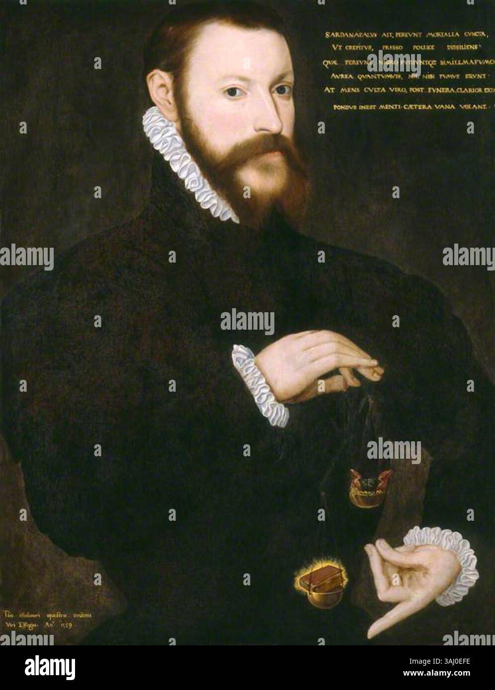 This 1559 portrait of Sir Thomas Chaloner is an oil on panel painting ...