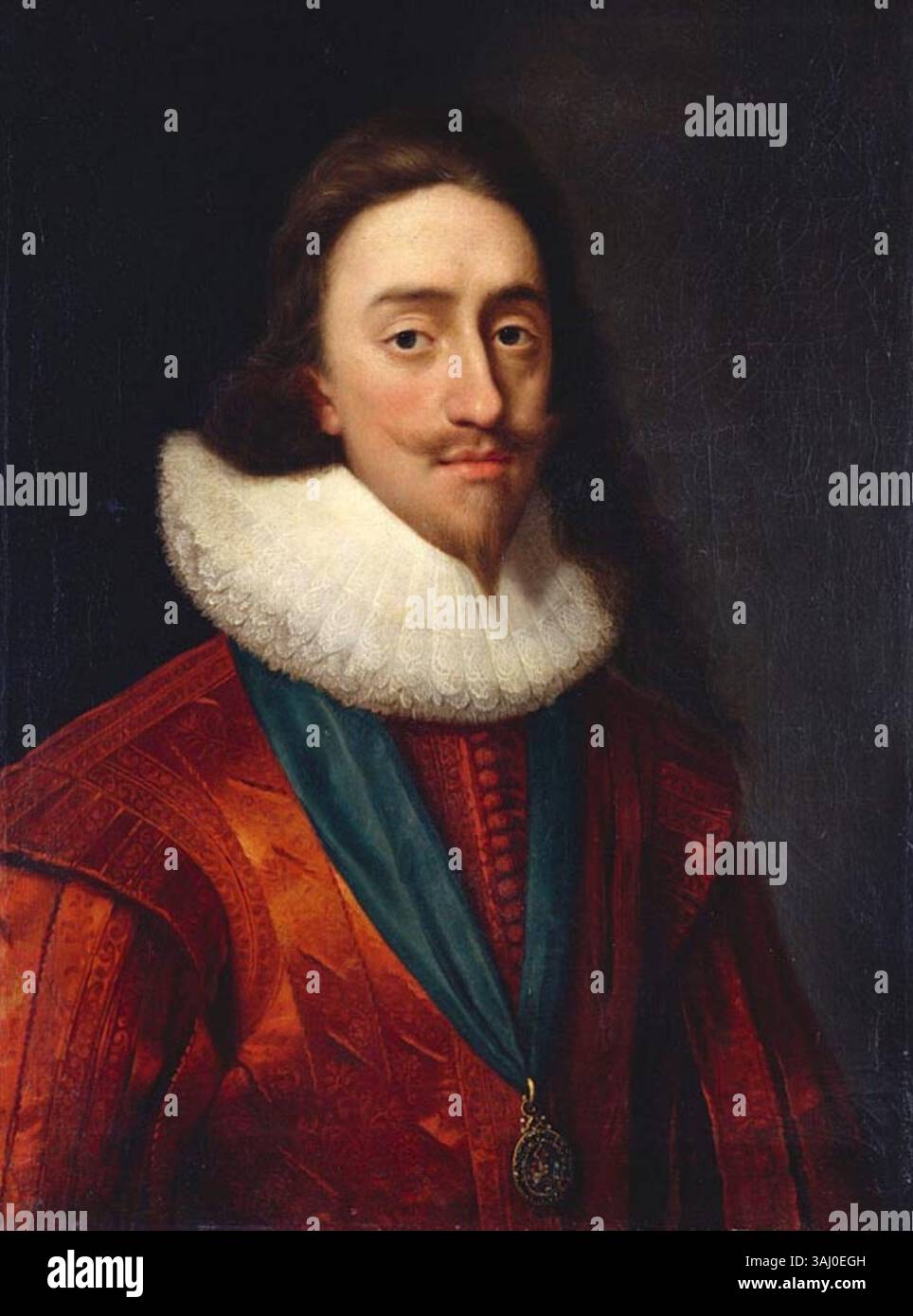 This painting, after Daniel Mytens, portrays King Charles I of England ...