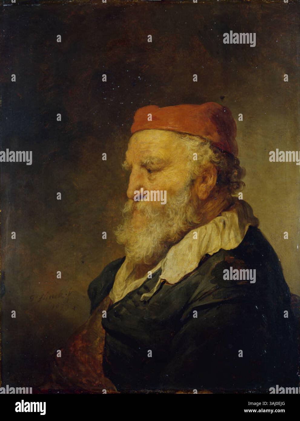Govert Flinck’s 1639 painting 'Old Man with a Red Cap' is a portrait of ...