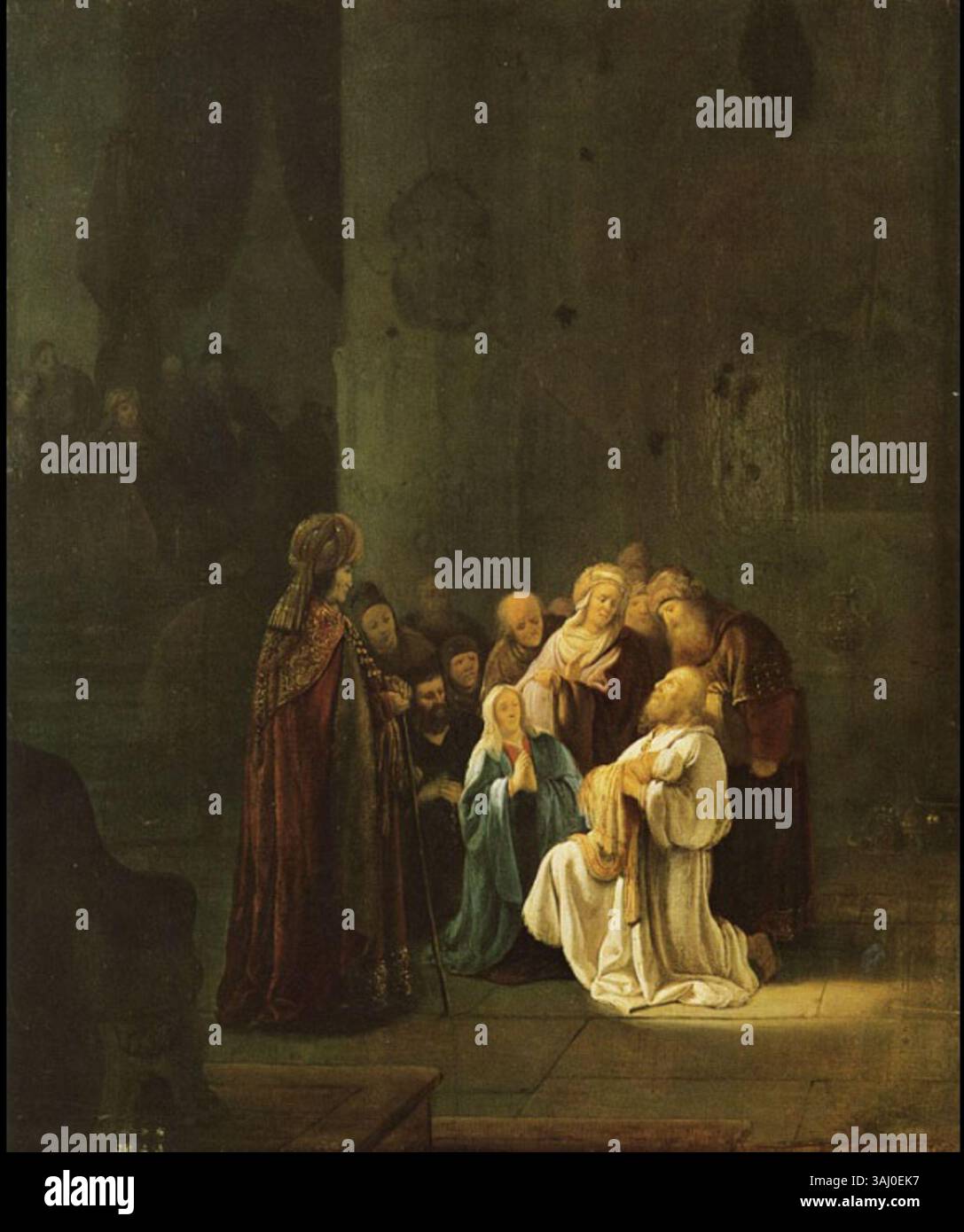 Willem de Poorter's 1645 painting *Simeon's Song of Praise* depicts the ...