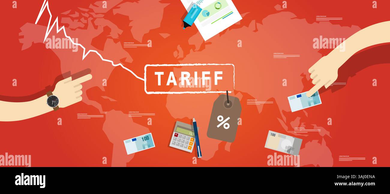 Economic recession down turn because of tariff trade war protectionism ...