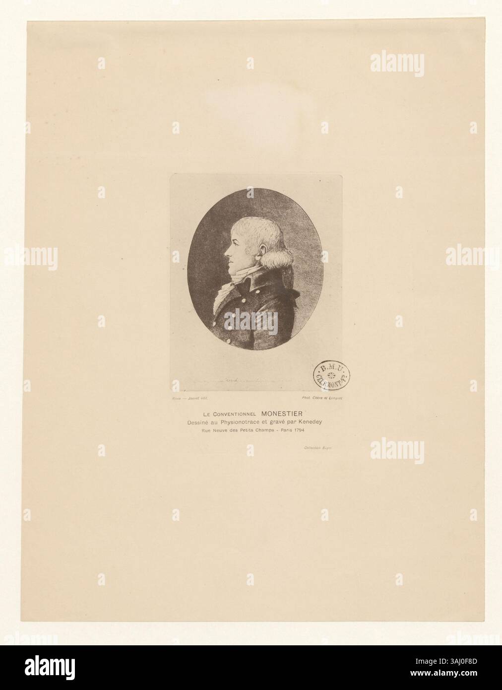 Portrait of Jean-Baptiste-Benoît Monestier, a Conventionnel, drawn with Physionotrace and ...