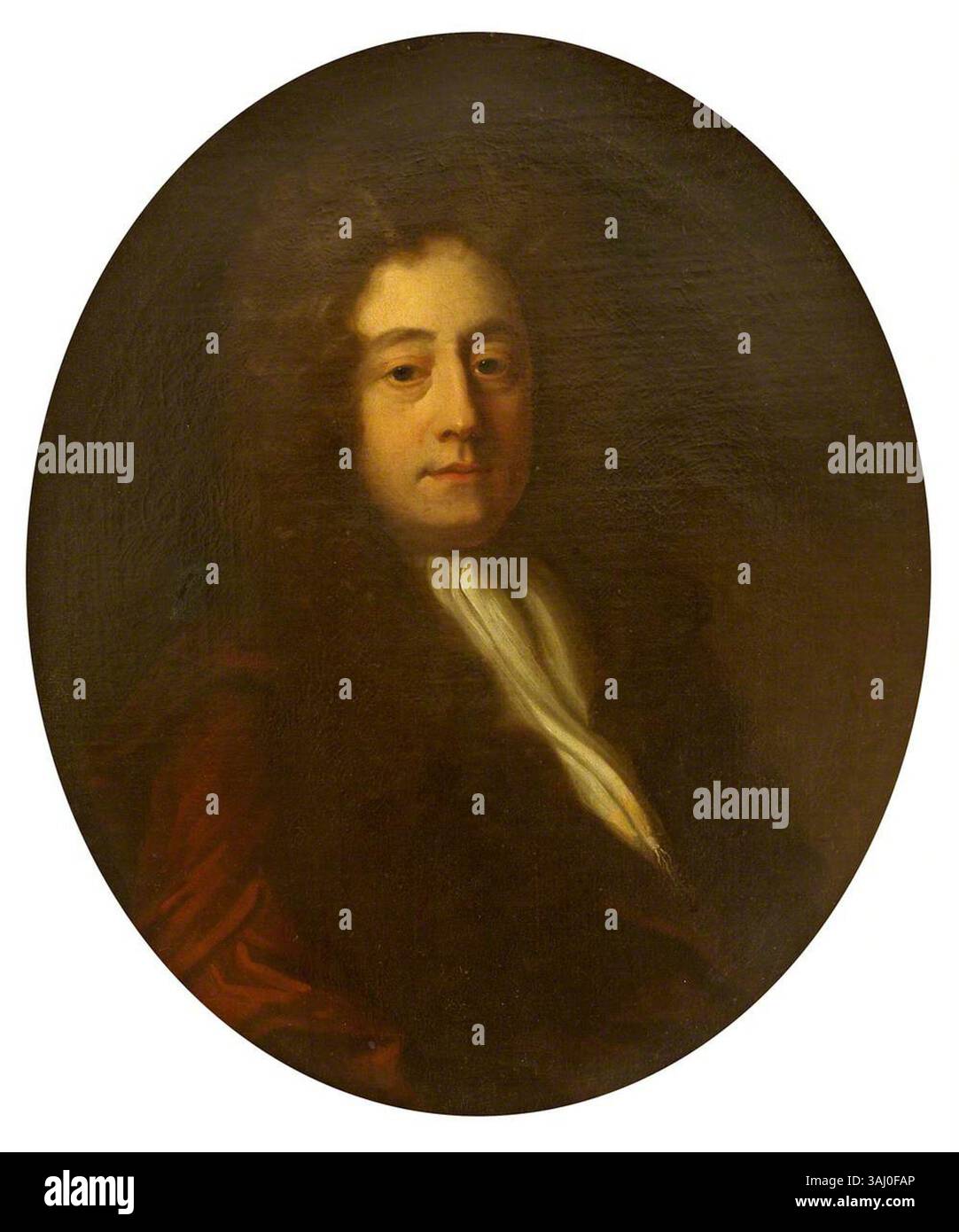 This 1700-1729 portrait in the style of Michael Dahl depicts an unknown ...