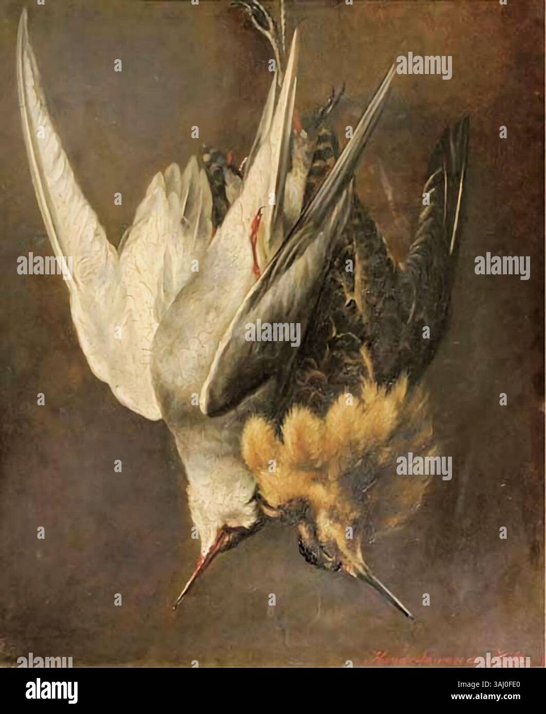 A still life painting by Hendrika Landré-van der Kellen, depicting dead ...