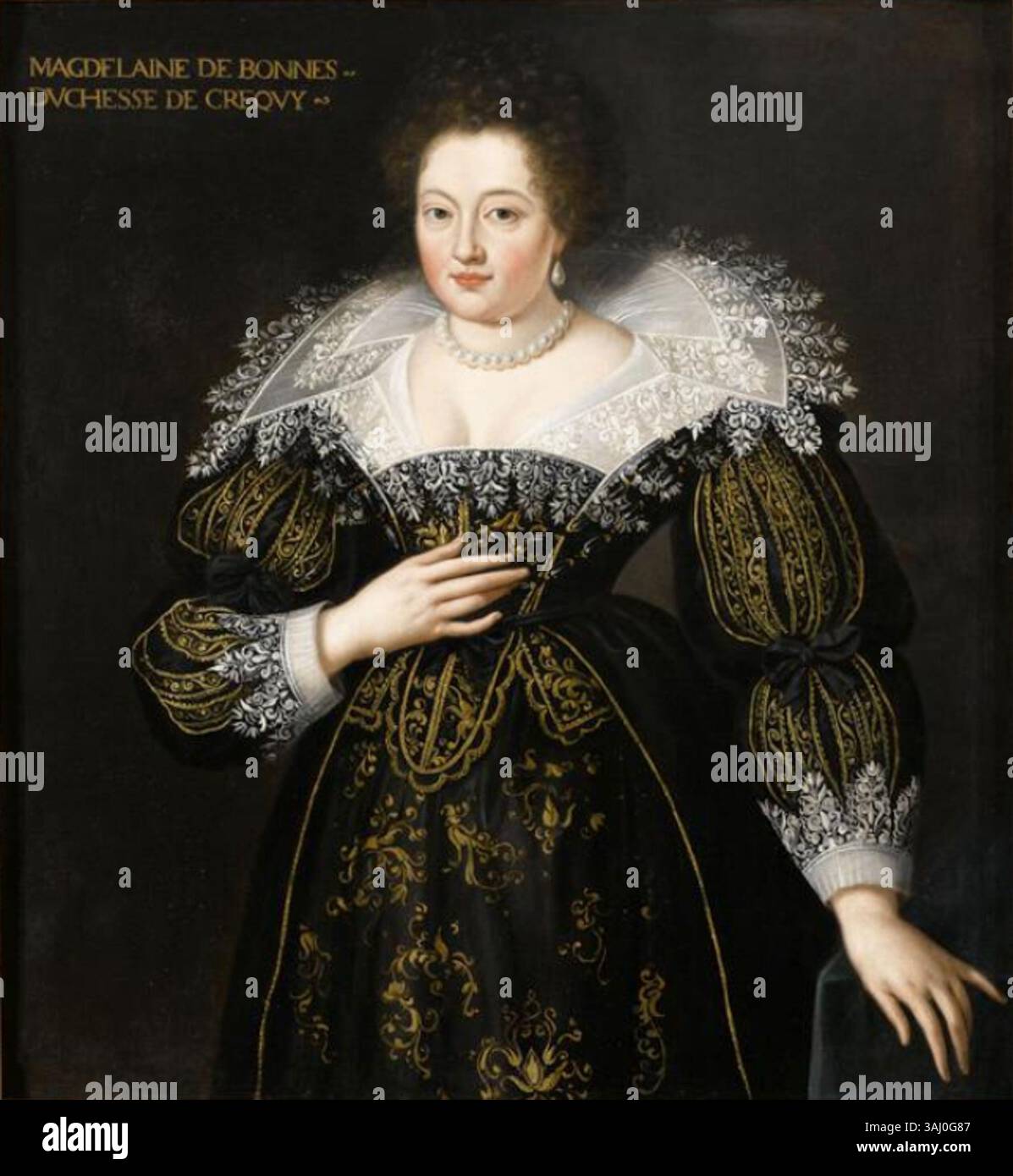 Portrait of Madeleine de Bonne (1576-1620), marquise de Créquy, wife of ...