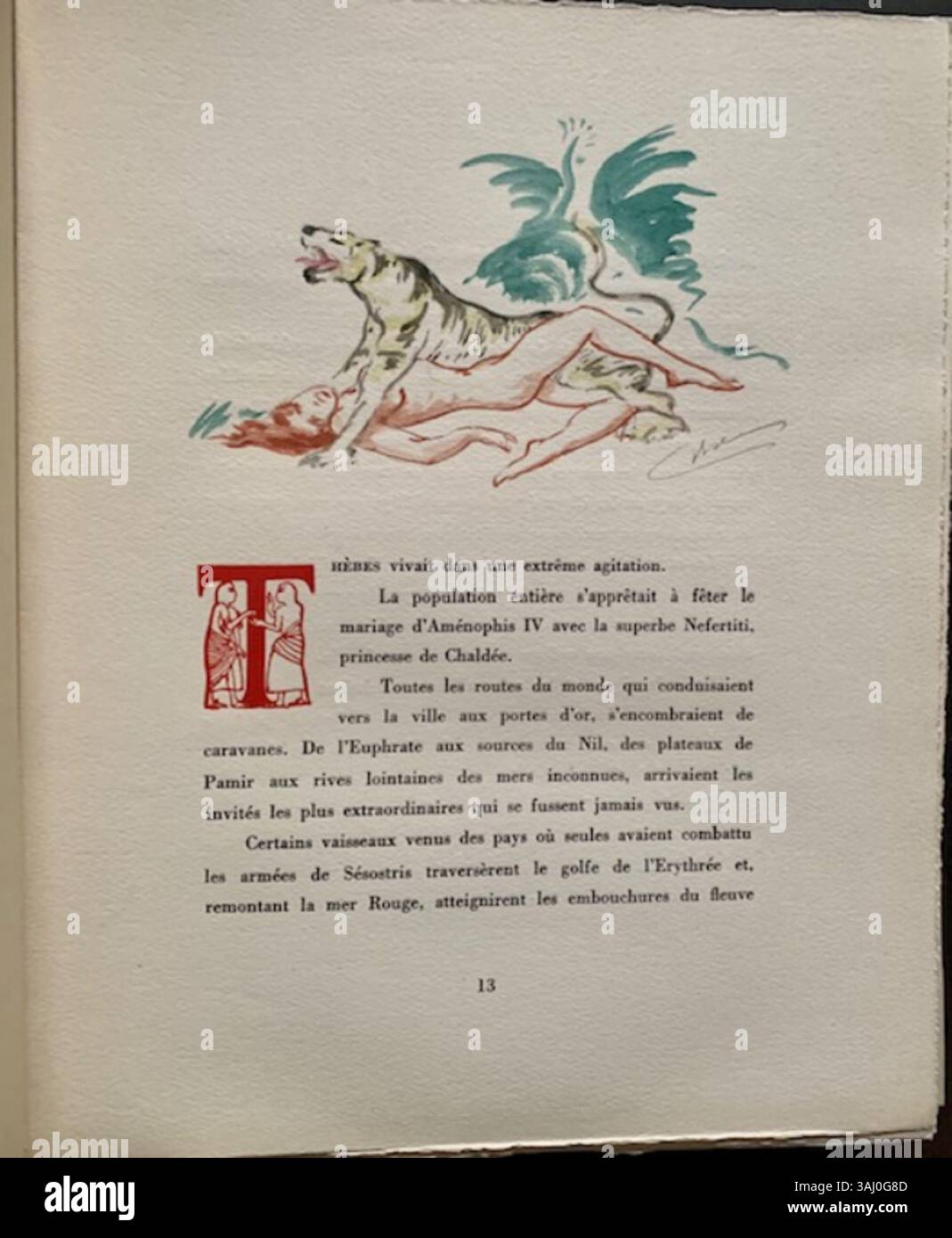 Emile Baes' 'Woman and a Feline' is a print and pencil work from 1948 ...