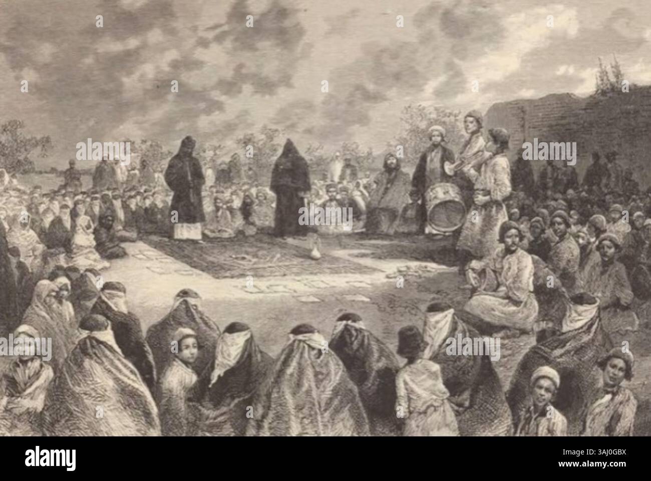 The 1887 illustration 'Mystère d'Houssein' by Jane Dieulafoy explores ...