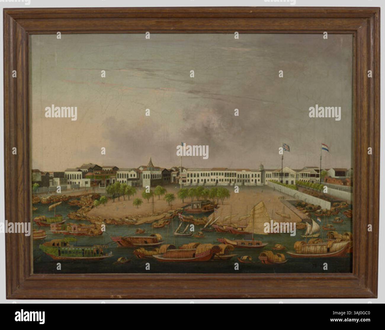 This 1825 painting shows the port of Canton, China, a critical site for ...