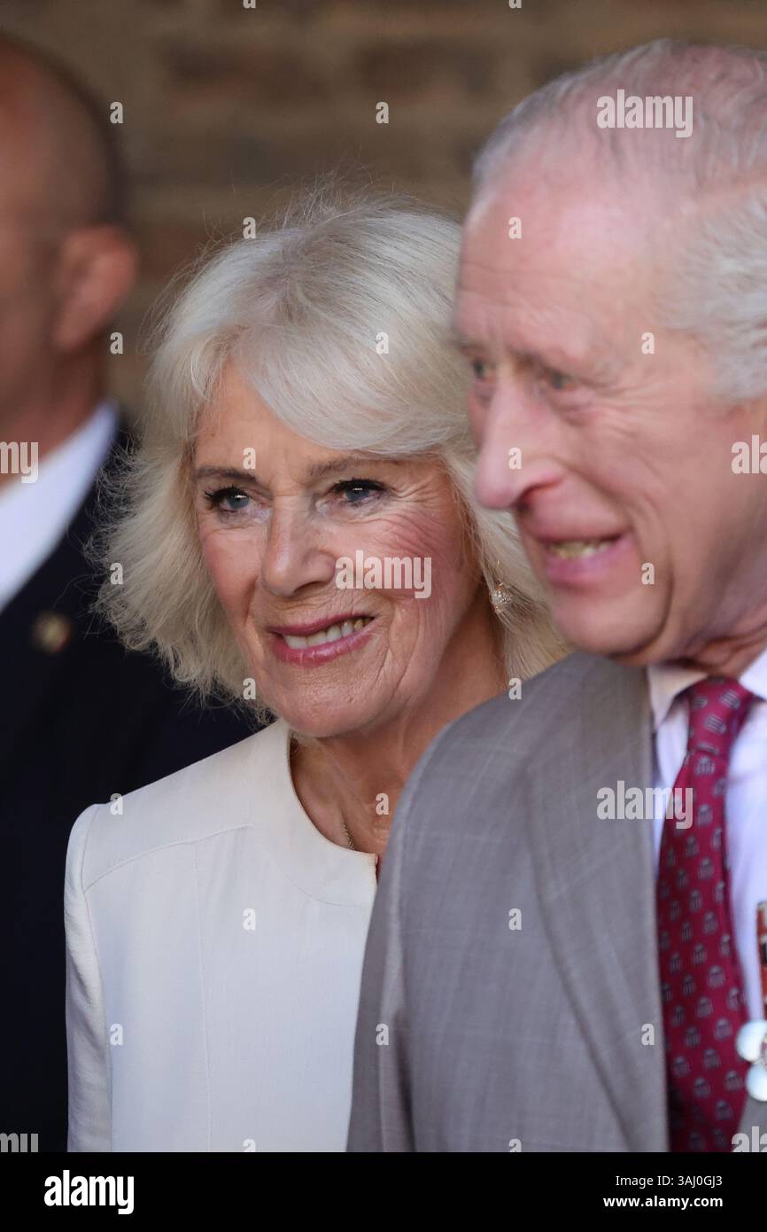 Ravenna, Italy. 10th Apr, 2025. King Charles III and Queen Camilla ...