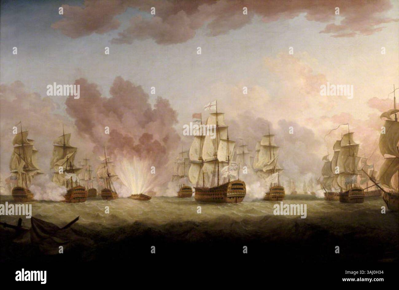 This painting, created after Richard Paton, depicts the Moonlight ...