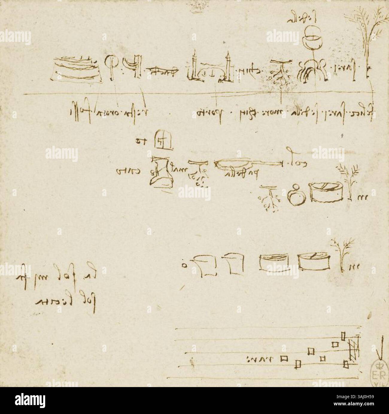 This drawing by Leonardo da Vinci, created between 1487 and 1490 ...