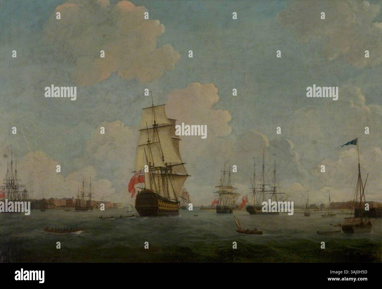 This 18th-century painting by Thomas Elliott shows HMS 'Victory ...