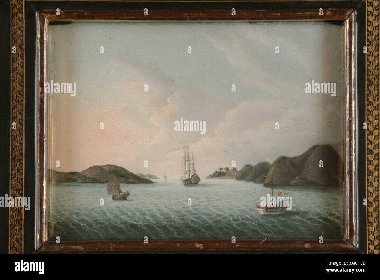 This circa 1825 painting depicts the mouth of the Tiger River near ...