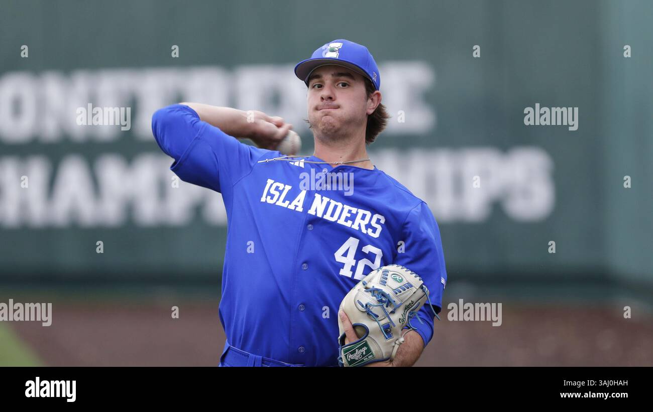 Texas A&M Corpus Christi pitcher Luke Robertson during an NCAA baseball ...