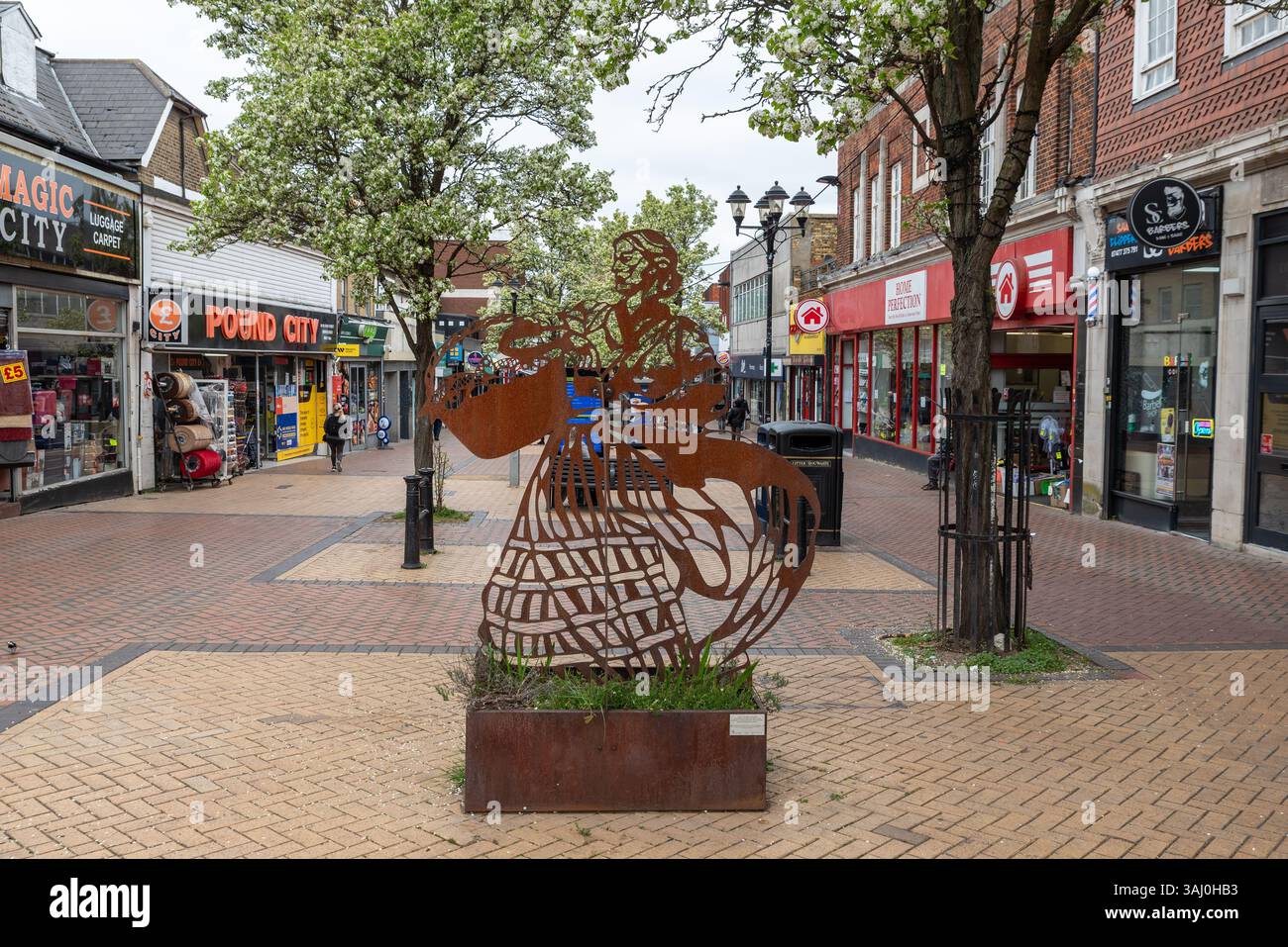Grays High Street, Thurrock, Essex, UK. Town centre shopping area with ...