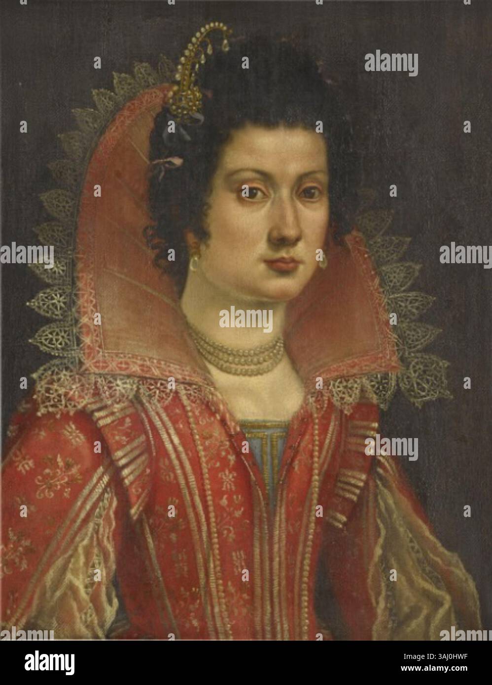 This 16th-century portrait in the Florentine style depicts a lady ...