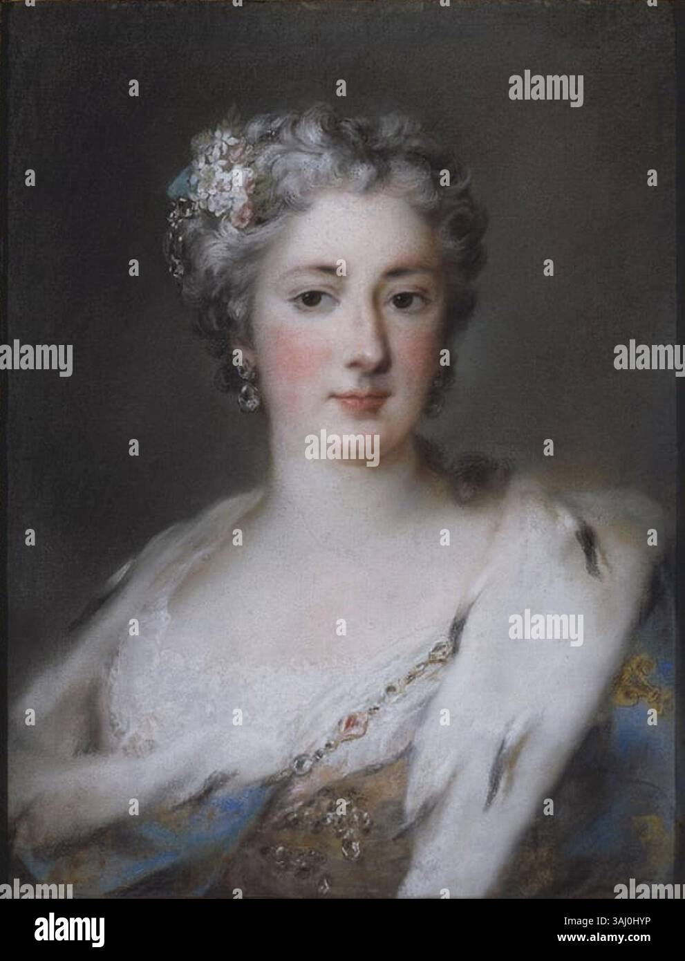 This pastel on paper portrait by Rosalba Carriera depicts a lady of the ...