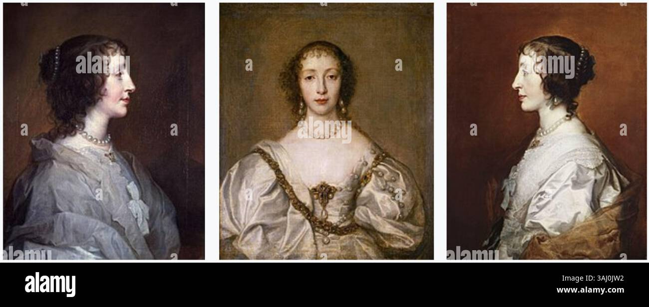'Triple Portrait of Queen Henrietta Maria,' painted by Anthony van Dyck ...