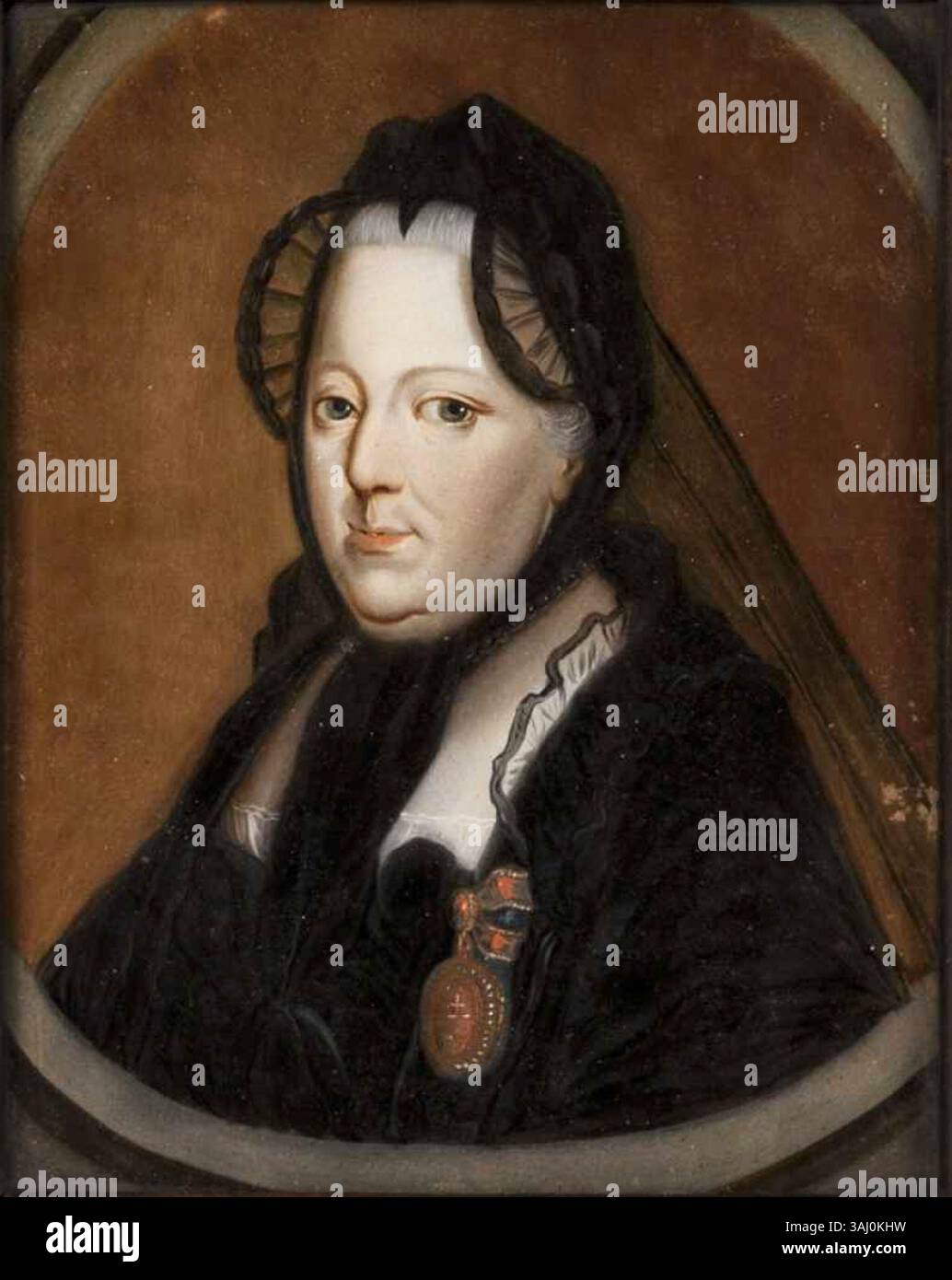 This 18th-century tempera painting portrays Maria Theresia of Austria ...