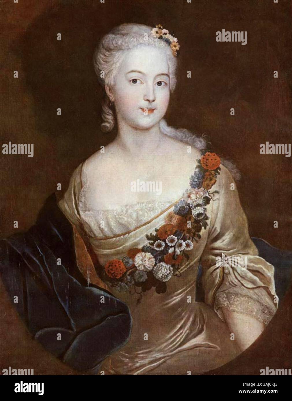 This 18th-century portrait by Antoine Pesne depicts Wilhelmine of Bayreuth, Margravine of ...