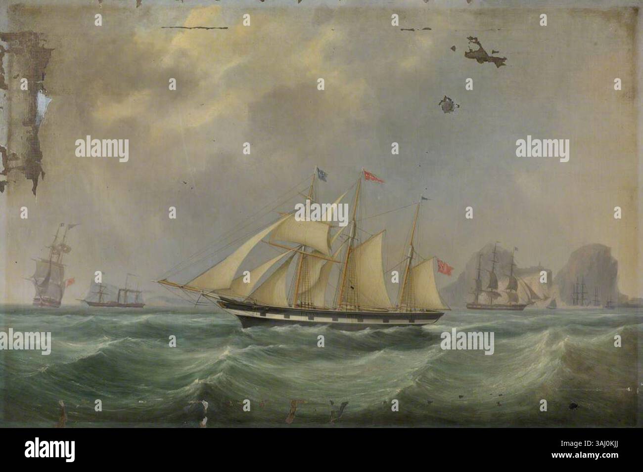 This 1840 oil painting by an anonymous British artist depicts a ...