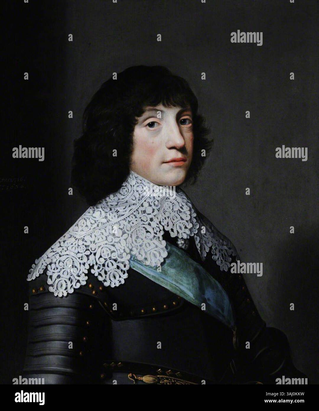 This 1634 portrait after Michiel Jansz. van Miereveld shows Prince ...