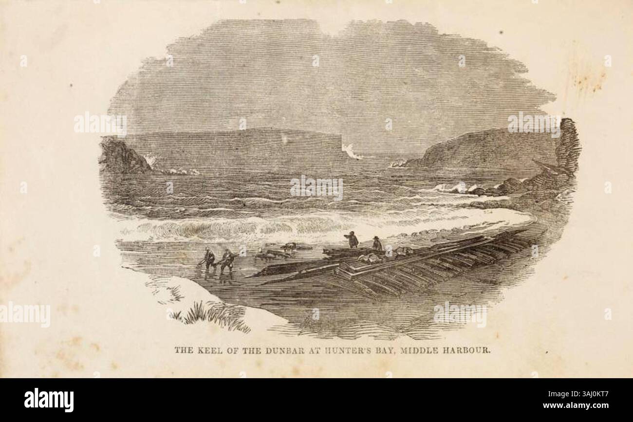 The illustration 'The Keel of the Dunbar at Hunter's Bay, Middle ...