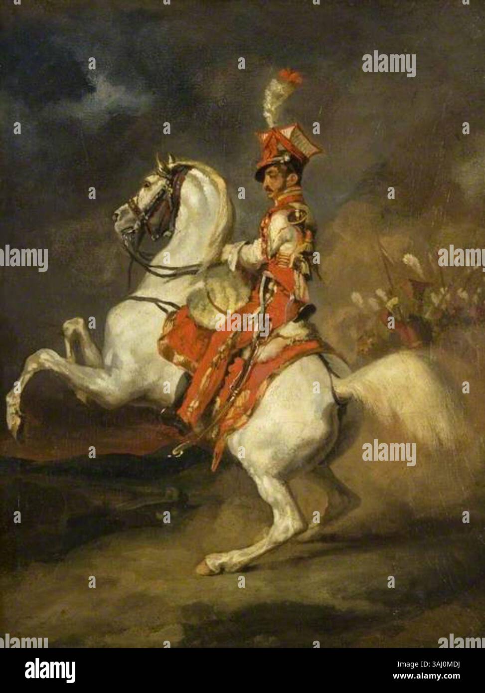 The painting 'The Trumpeter of the Lancers of the Guard' by Géricault ...