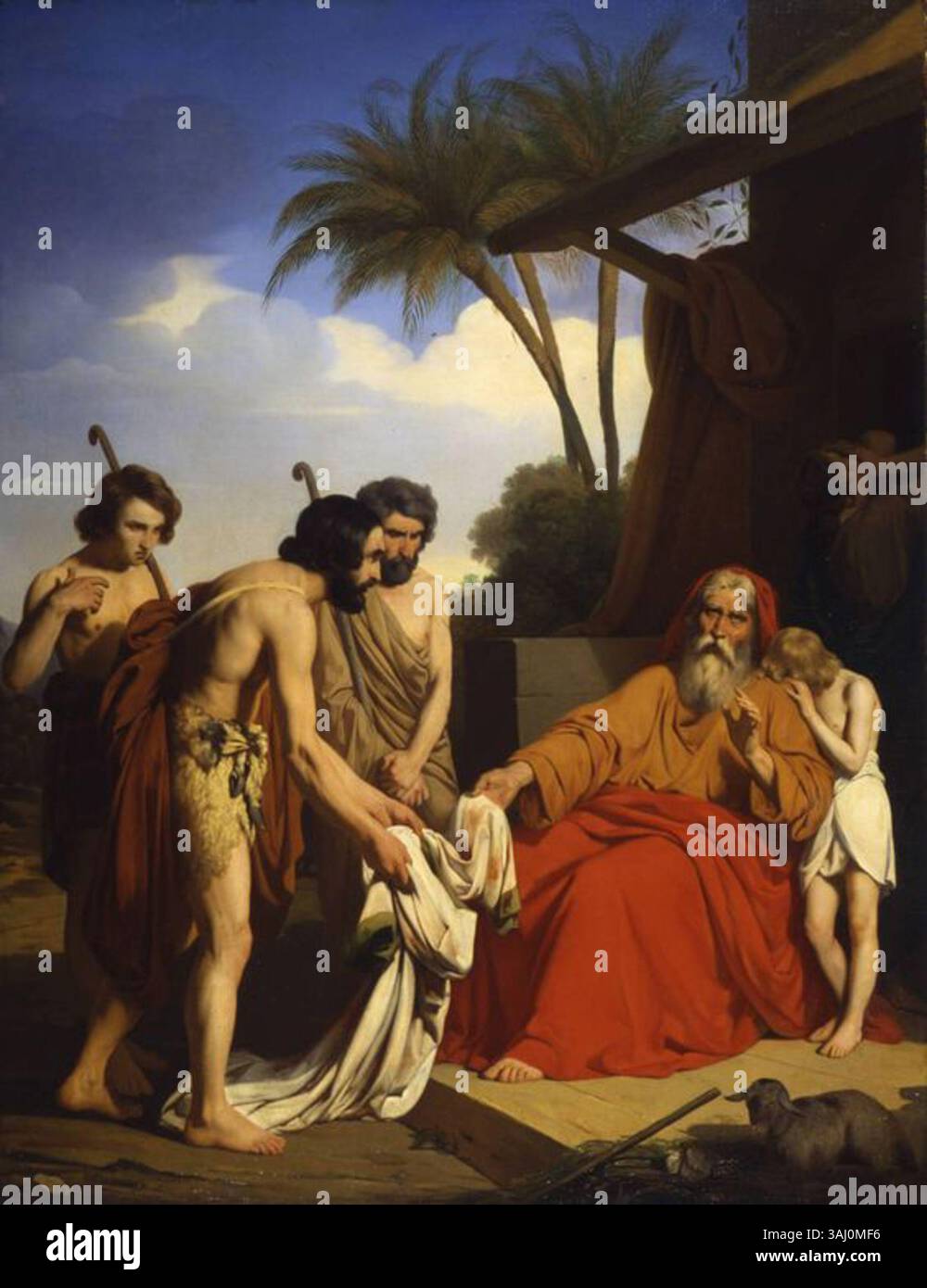 Jules-Ambroise François Naudin's 1841 painting 'Joseph's Coat Brought ...