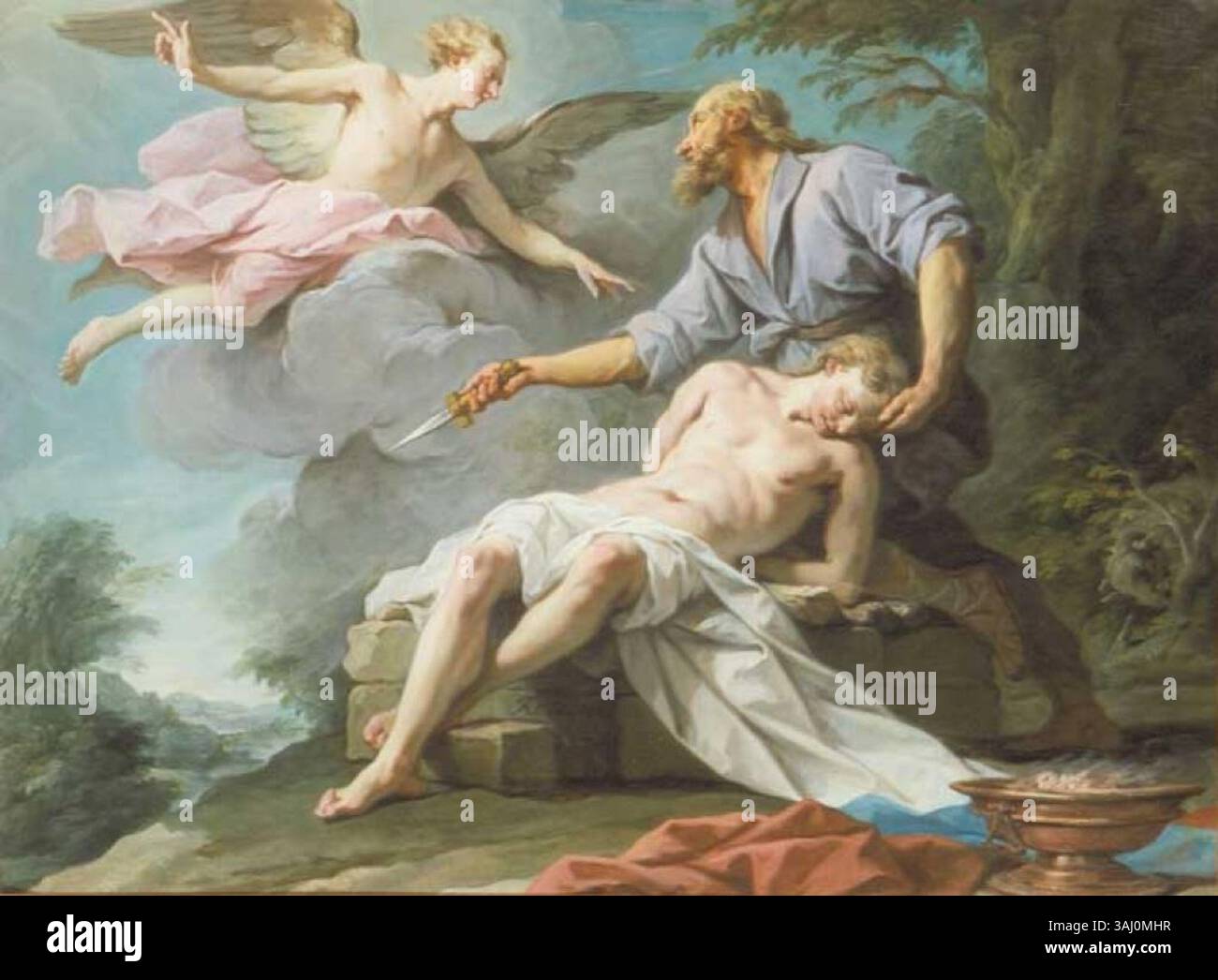 Jean Restout’s 1746 painting, Le sacrifice d'Abraham, depicts the ...