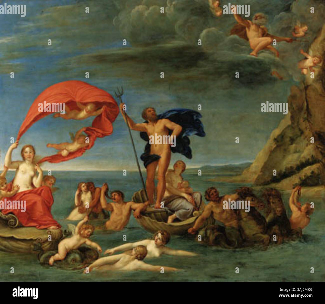 Francesco Albani’s circa 1650 oil painting 'The Maritime Realm, Neptune ...