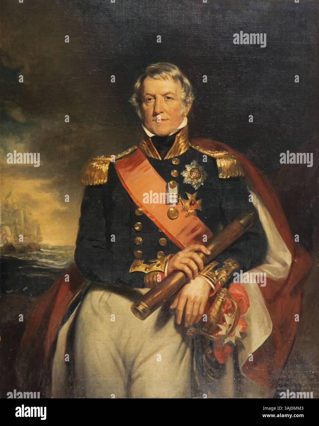 The 1843 portrait of Admiral Sir Philip Charles Henderson Calderwood ...