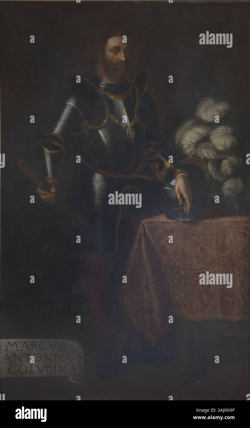 This 16th-century portrait depicts Marcantonio I Colonna in armor ...