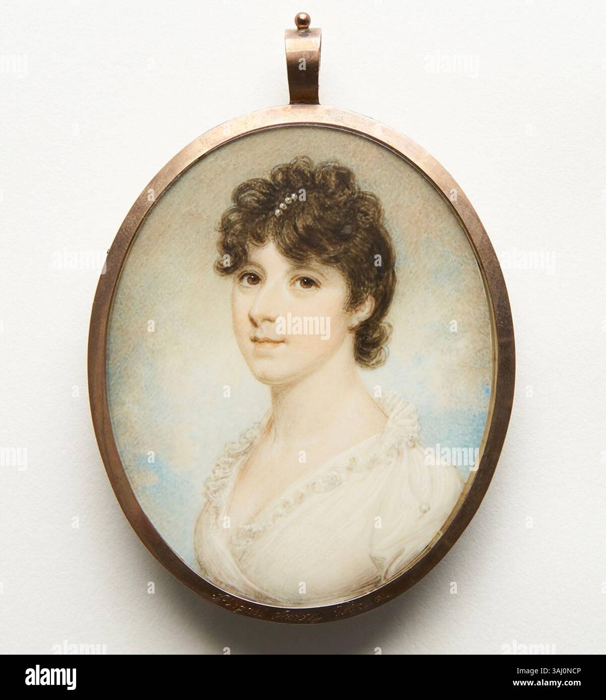Edward Greene Malbone’s miniature portrait of Abagail Amory Winslow, circa 1805, depicts the ...