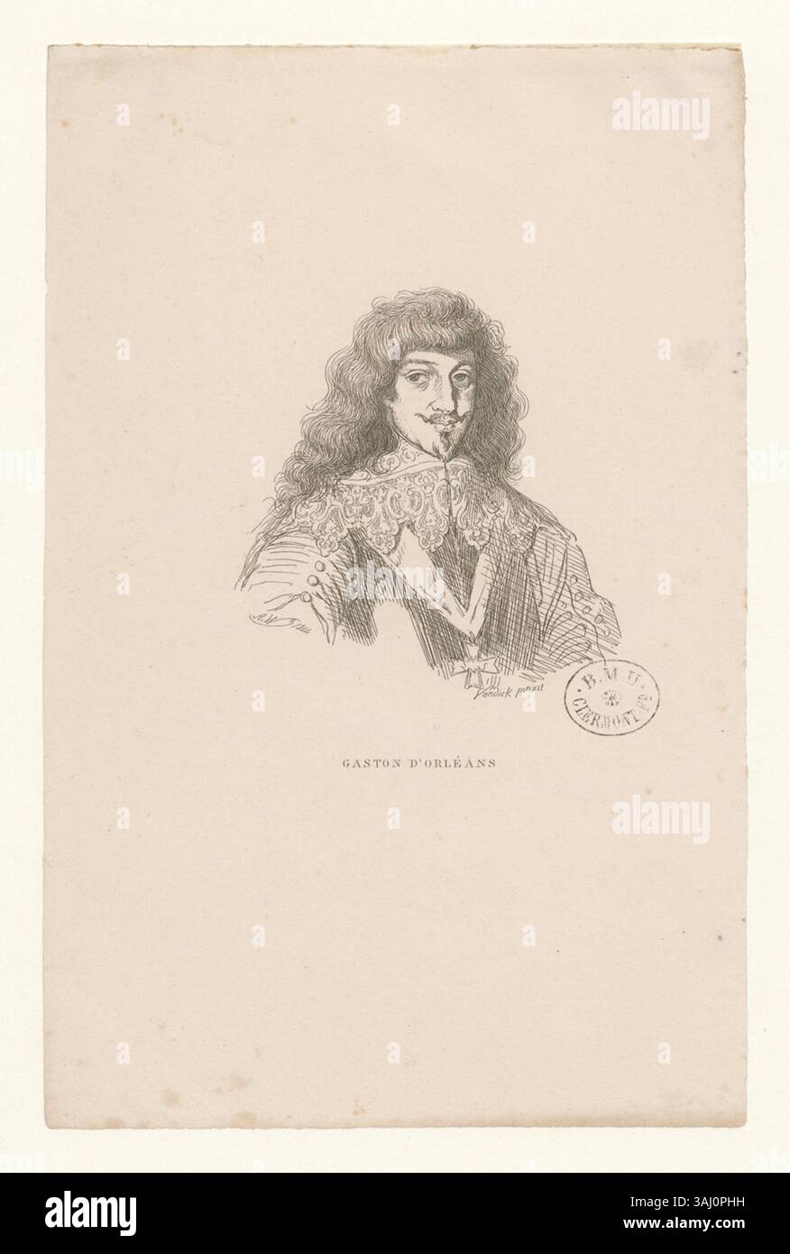 This print features Gaston d'Orléans as portrayed by the famous artist ...
