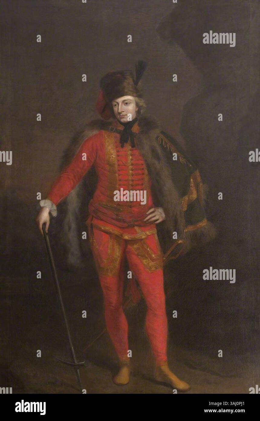 Portrait of William Windham II (1717-1761), in the uniform of a hussar ...