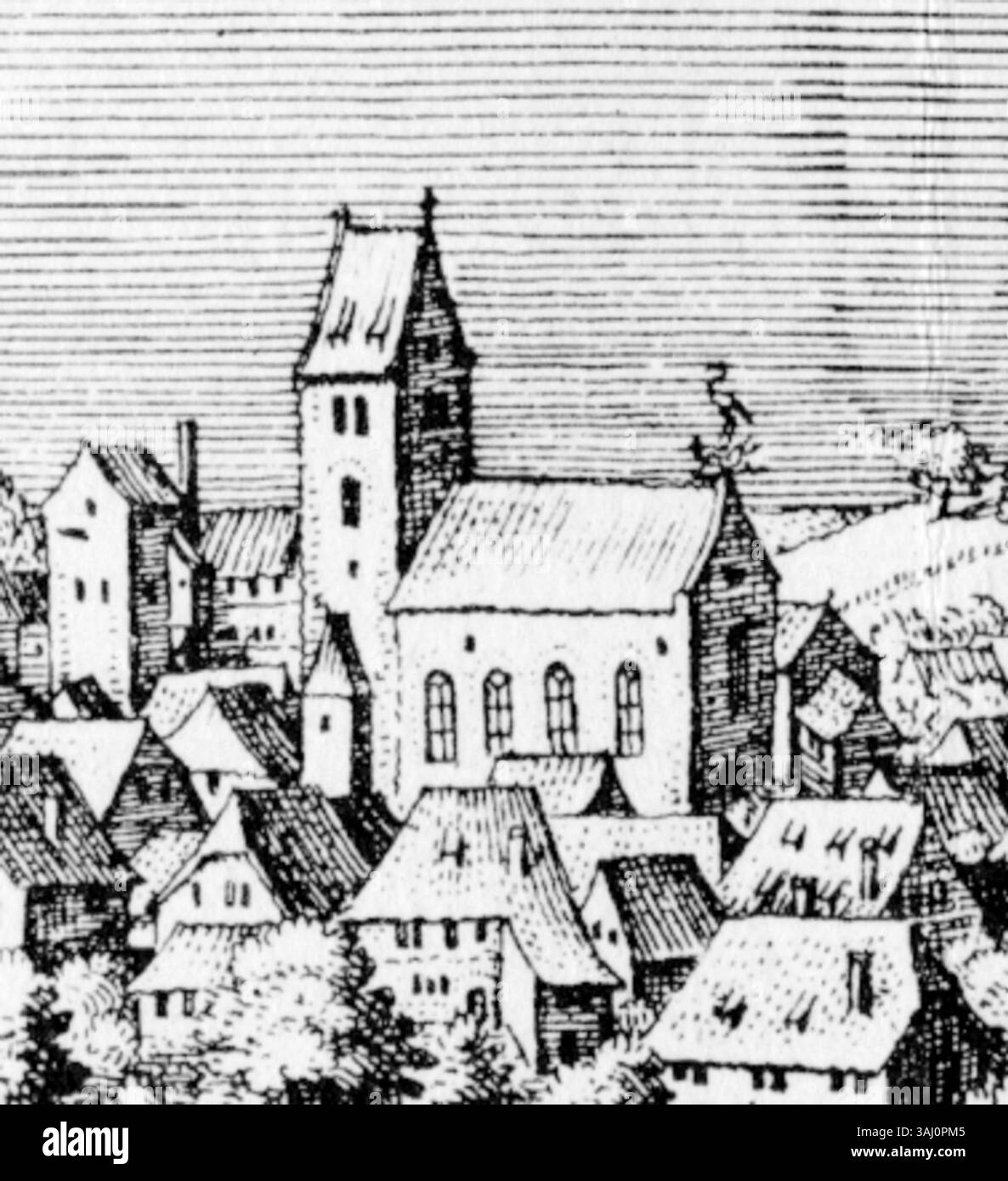 View of Andelfingen, Switzerland, as depicted by Matthäus Merian in ...